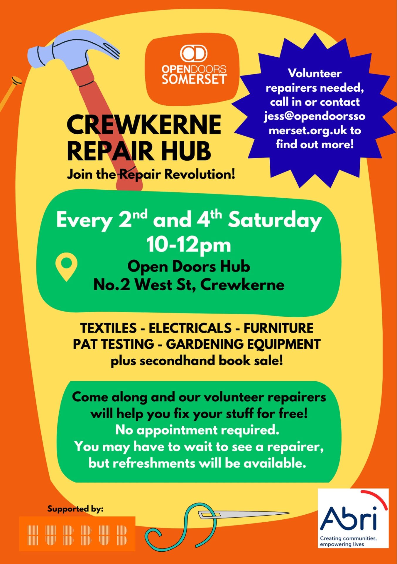 Crewkerne Repair Hub - Discover Crewkerne